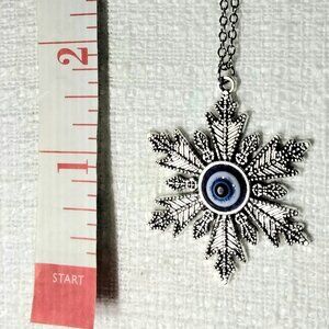 Jewelry | Evil Eye Necklace Snowflake Charm Good Luck Protection ...